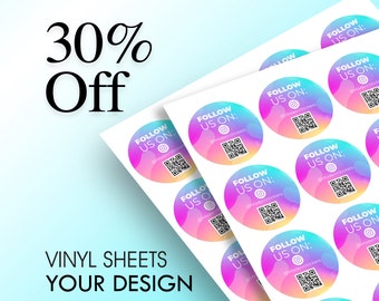 Foil Labels / Foil Stickers on A Sheet 2 Squares : We Print Your Design ...