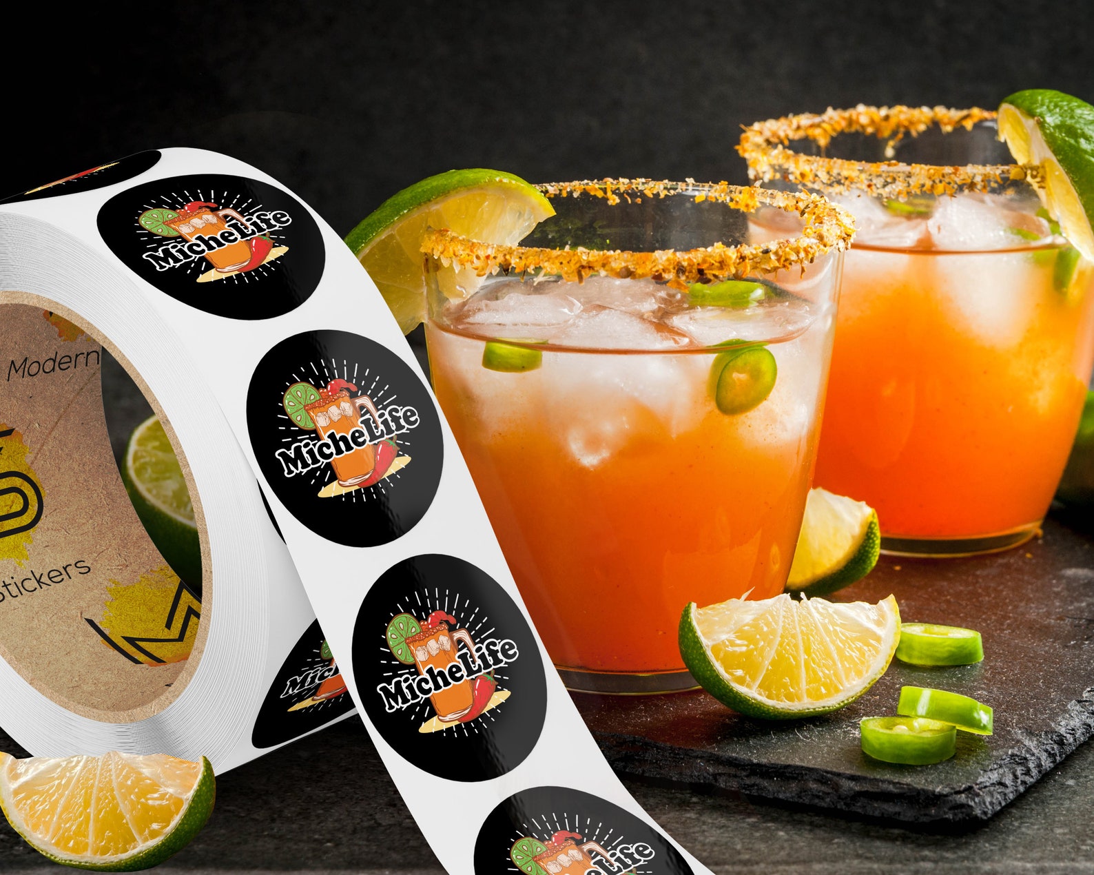 Roll Labels Stickers Custom: We Print Your Design Premium Gloss BOPP ...