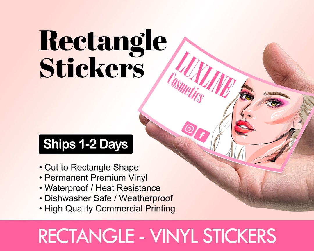 Rectangle Vinyl Stickers/labels Waterproof We Print Your Design ...