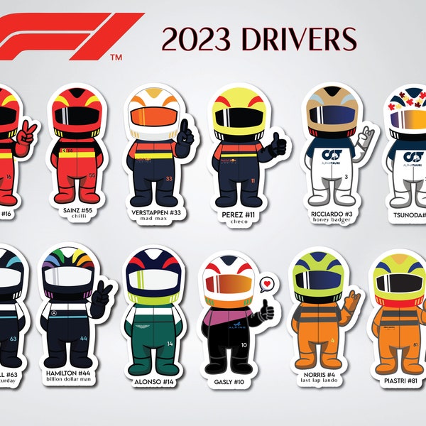 Formula 1 Driver Stickers - Etsy