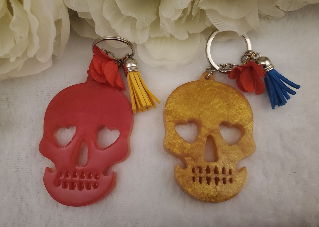 Sugar Skull Keychain - Etsy