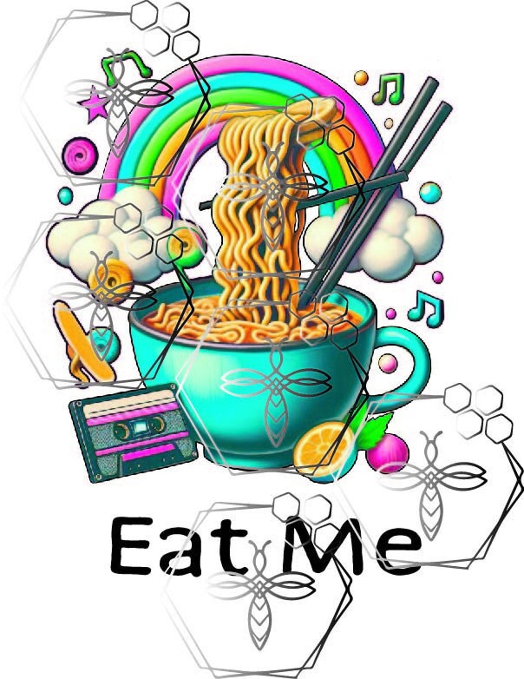Ramen EATME Sublimation, Vivid Colors, Artwork, PNG PDF Digital ...
