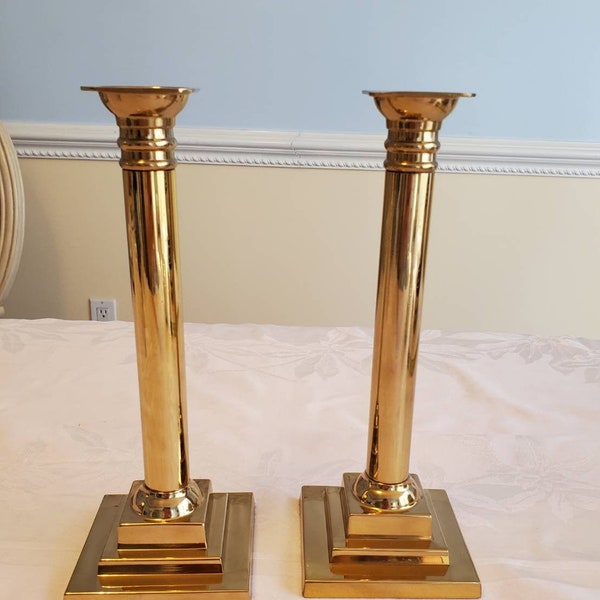 Brass Pillar Candle Holder - Etsy