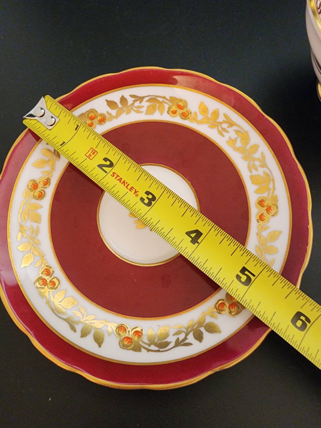 Grosvenor Tea Cup Maroon Gold Leaf Berry Pattern Bone China England - Etsy