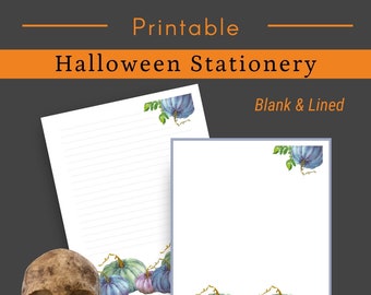 Halloween Stationery Printable Stationery Paper Letter A4 | Etsy