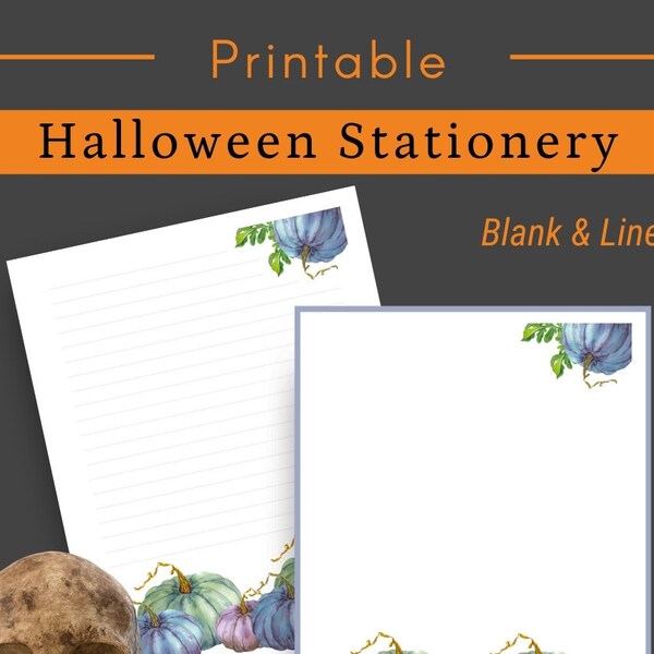 Halloween Stationery, Printable Stationery Paper, Letter A4 Card Size ...