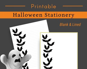 Halloween Stationery, Printable Stationery Paper, Letter A4 Card Size ...