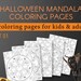 Halloween Mandala Coloring Pages Fall Mandala Coloring for Stress ...