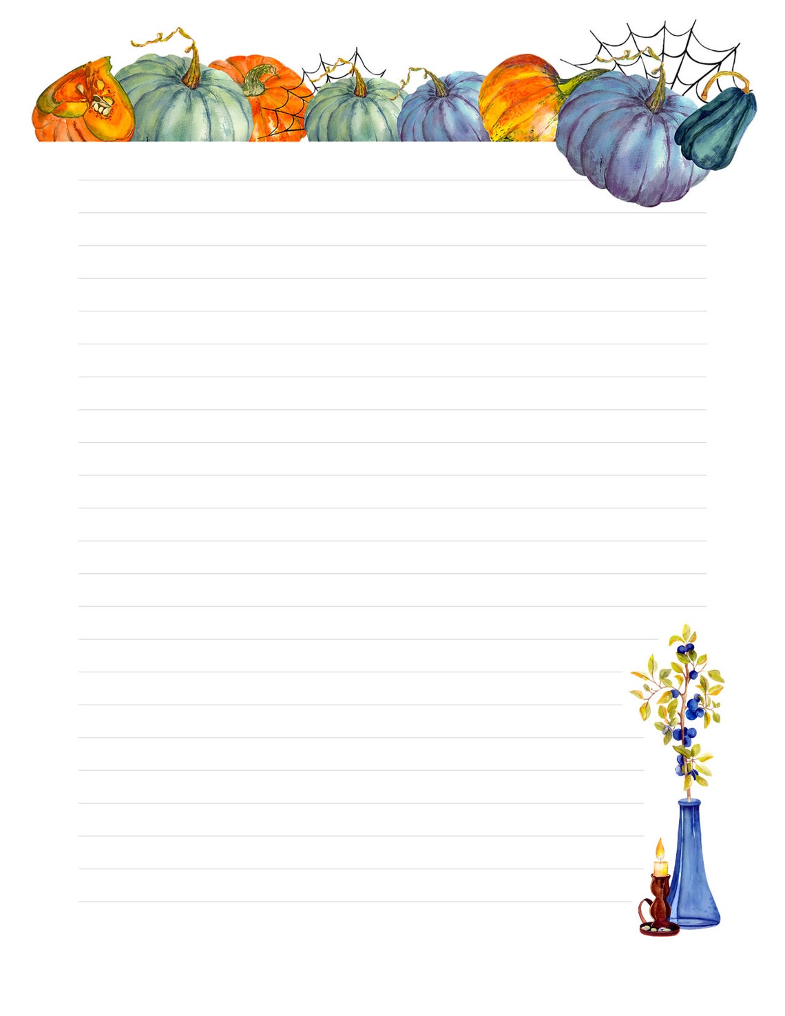 Halloween Stationery Printable Stationery Paper Letter A4 - Etsy