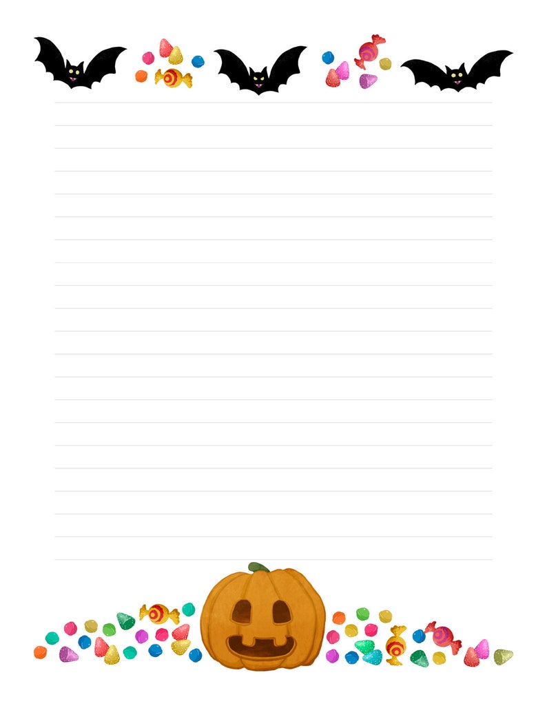 Halloween Stationery Printable Stationery Paper Letter A4 - Etsy