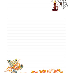 Halloween Stationery, Printable Stationery Paper, Letter- A4- Card Size ...