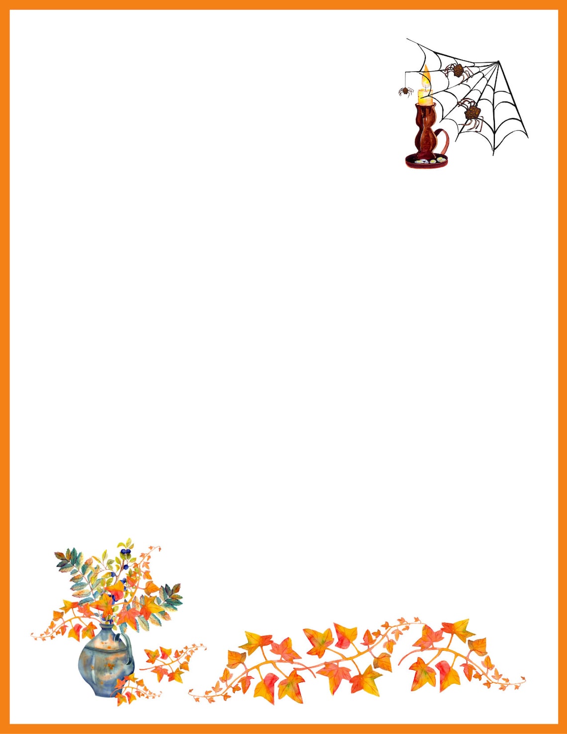 Halloween Stationery Printable Stationery Paper Letter A4 - Etsy