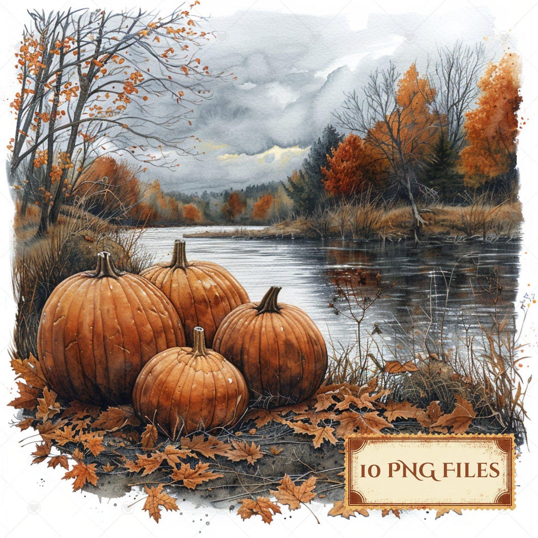 Autumn Pumpkin Clipart Digital Download Scrapbook Supply Clipart Bundle ...