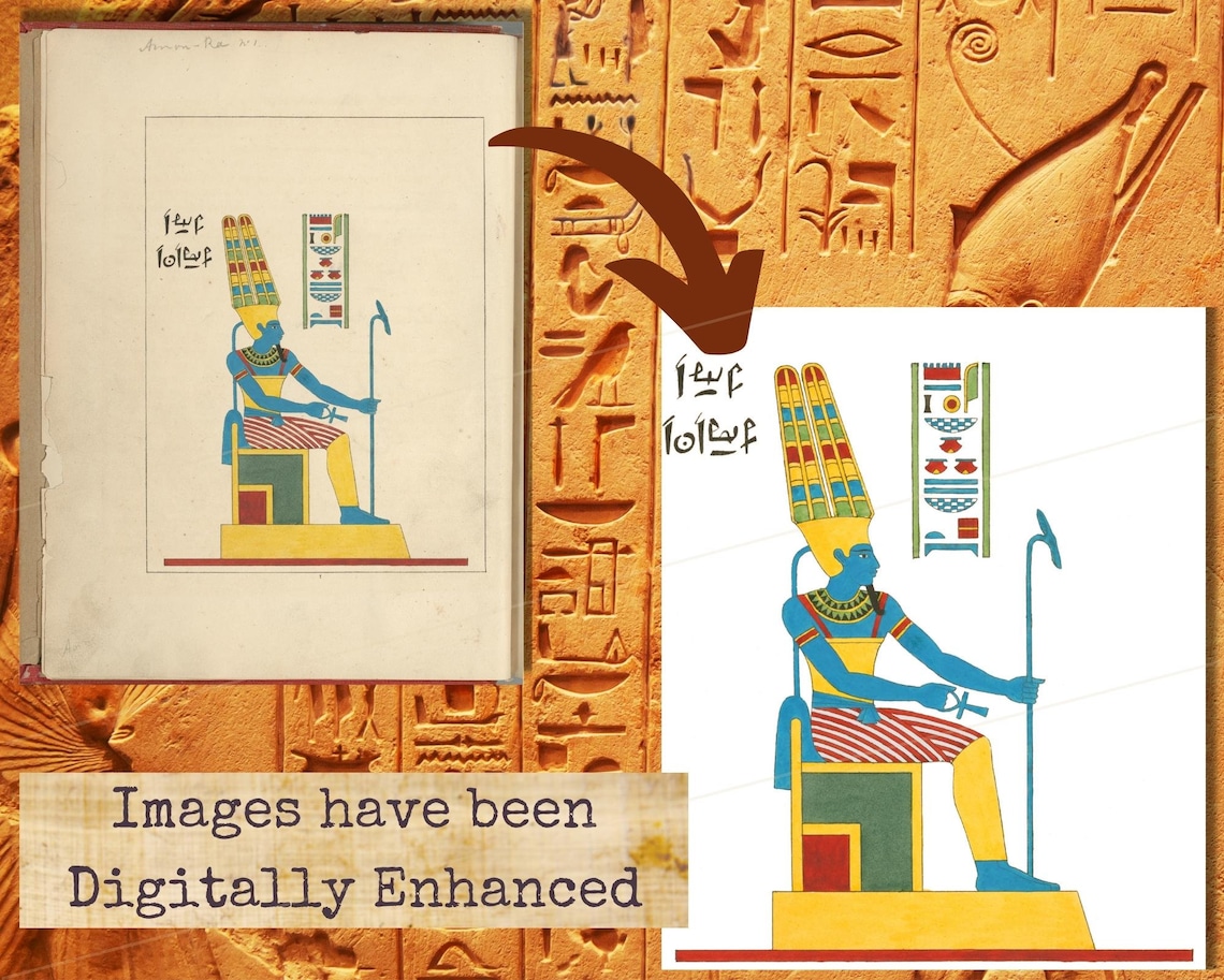 Egyptian Art & Hieroglyphs Printable Clipart 30 PNG Files - Etsy