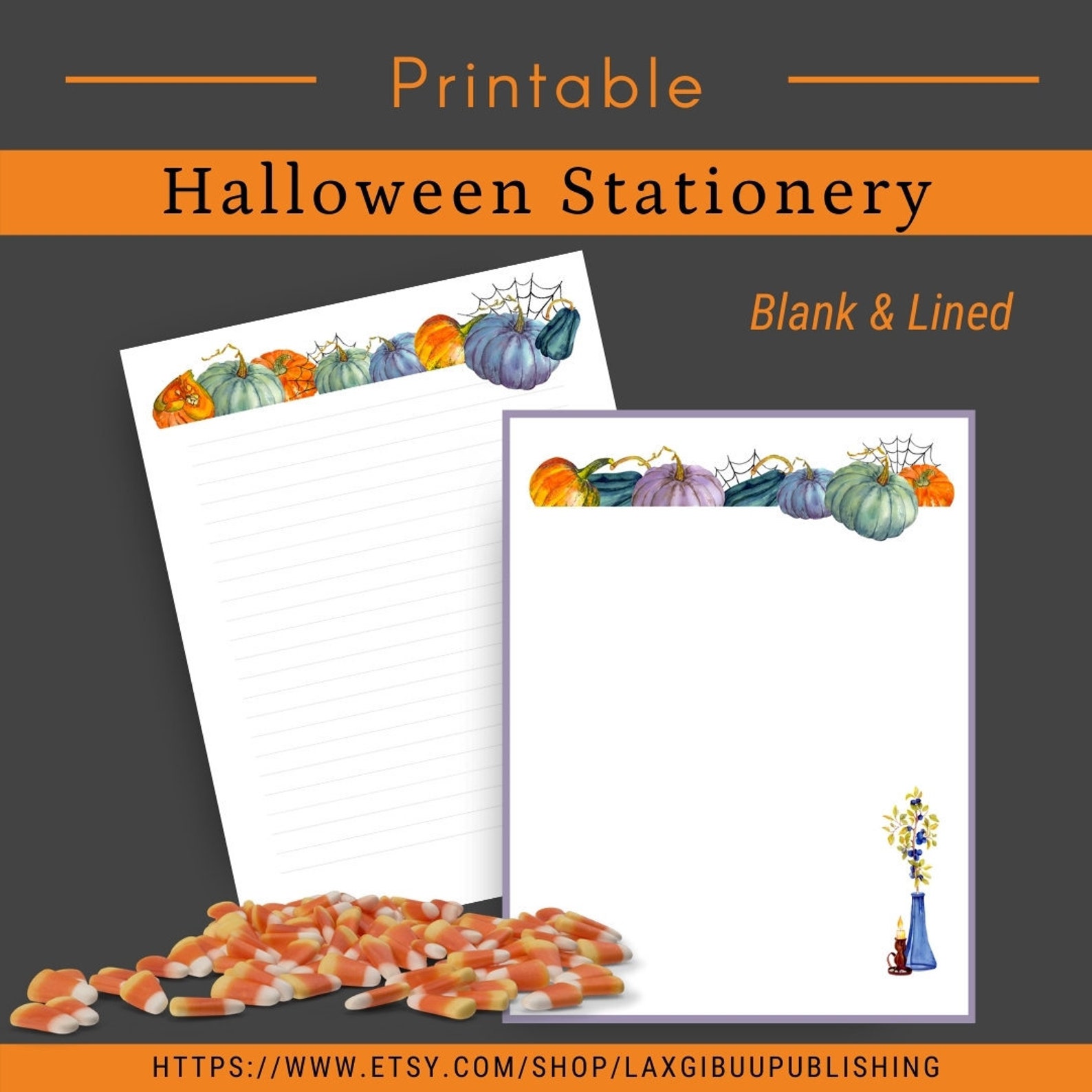 Halloween Stationery Printable Stationery Paper Letter A4 - Etsy