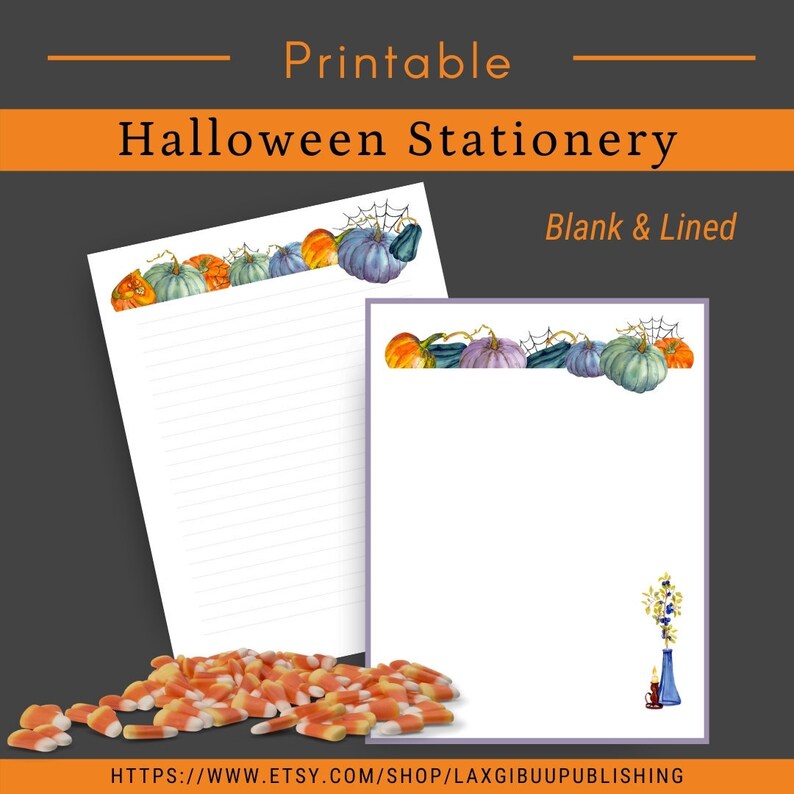Halloween Stationery Printable Stationery Paper Letter A4 - Etsy