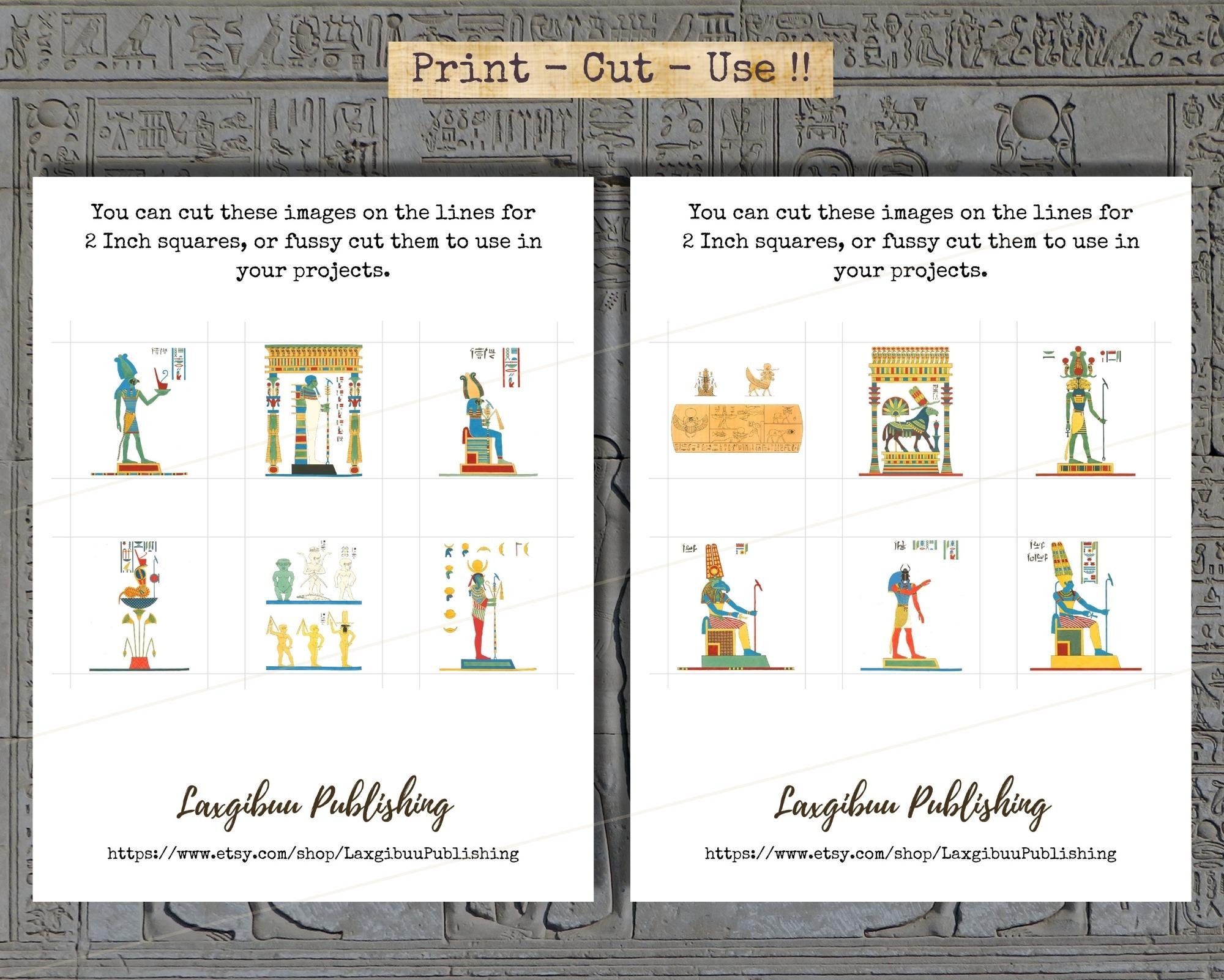 Egyptian Art & Hieroglyphs Printable Clipart 30 PNG Files fussy Cut ...