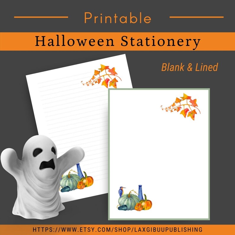 Halloween Stationery Printable Stationery Paper Letter A4 | Etsy