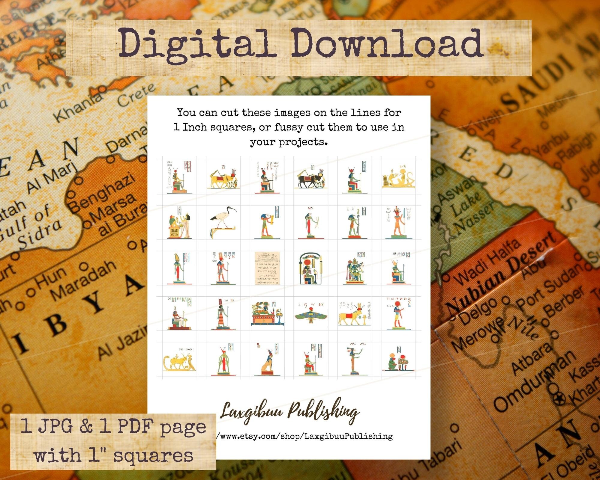 Ancient Egyptian Art & Hieroglyphs Clipart 30 PNG Files fussy Cut ...