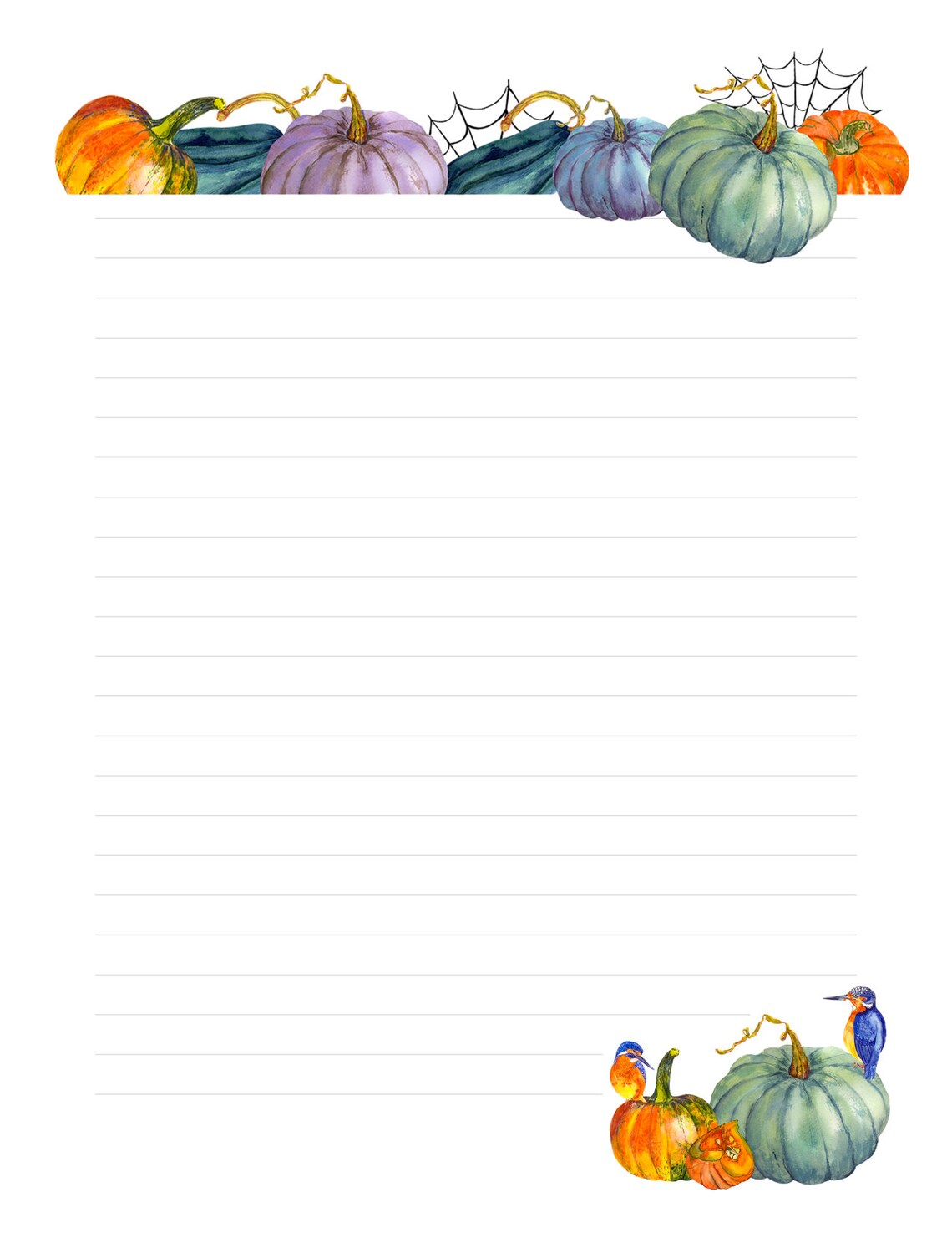 Halloween Stationery, Printable Stationery Paper, Letter A4 Card Size ...