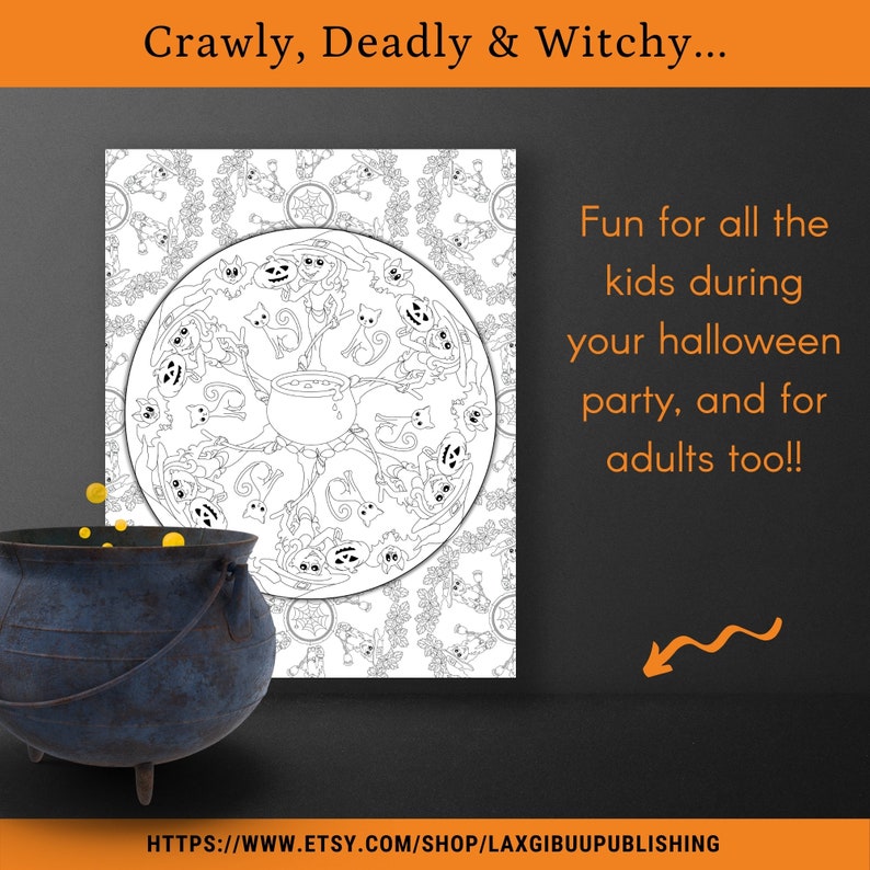 Halloween Mandala Coloring Pages Fall Mandala Coloring for Stress ...