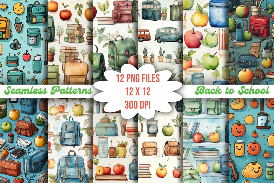 Teacher & Student - Back to School Seamless Pattern Papers ...
