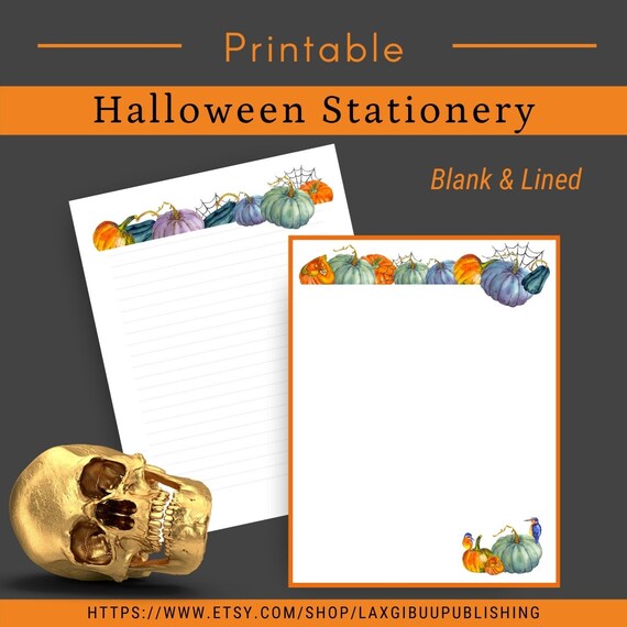 Halloween Stationery Printable Stationery Paper Letter A4 | Etsy