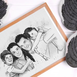 Watercolor Family Portrait, Unique Family Gift, Mother's Day, Father's ...