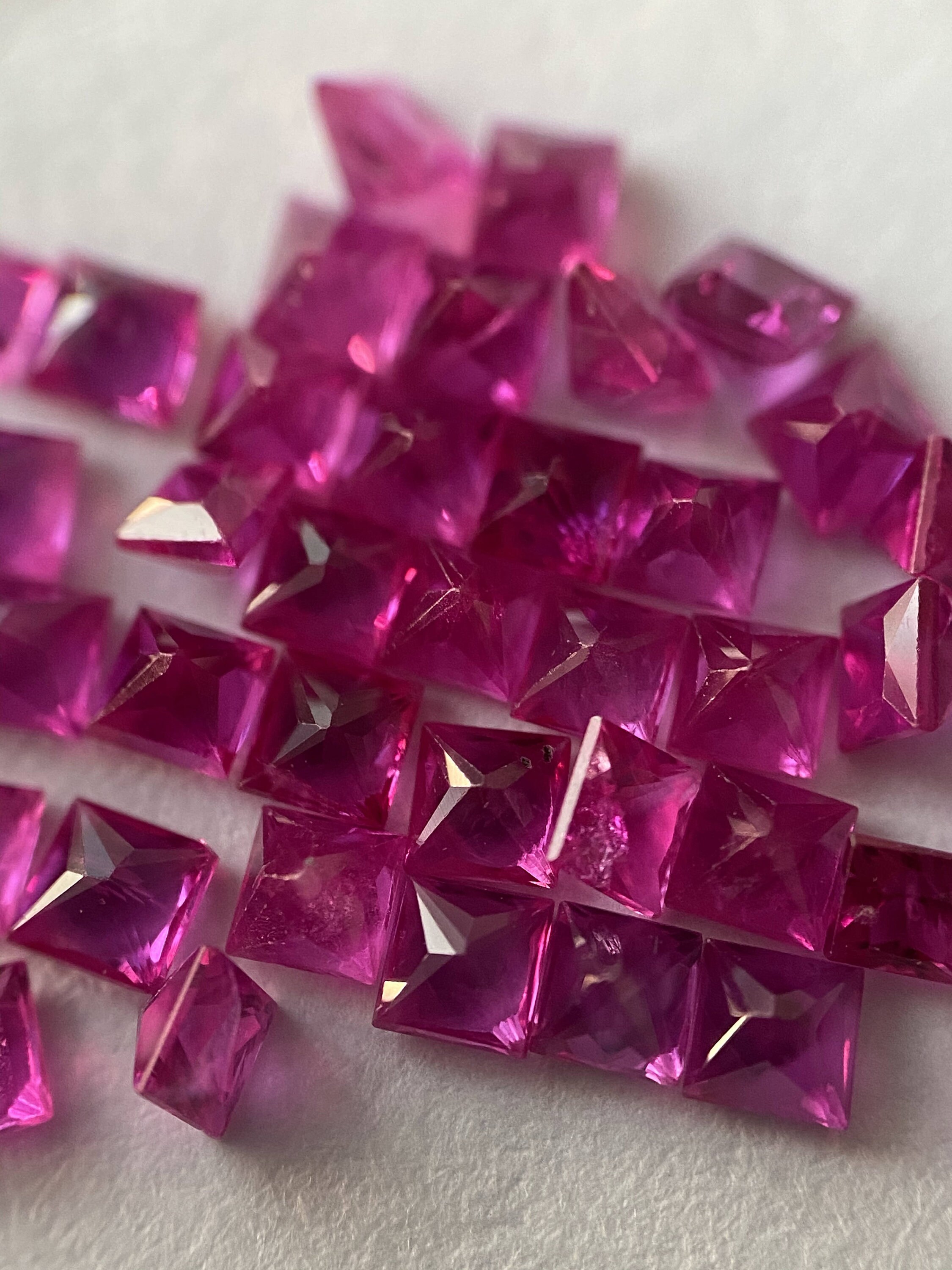 RUBY 2.4-2.6 mm Natural Ruby Princess Cut Top AAA Loose | Etsy