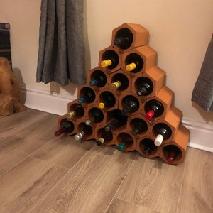 Terracotta Wine Rack - 2 Bottle Storage - Stackable Natural Clay Design ...