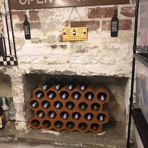 Terracotta Wine Rack - 2 Bottle Storage - Stackable Natural Clay Design ...