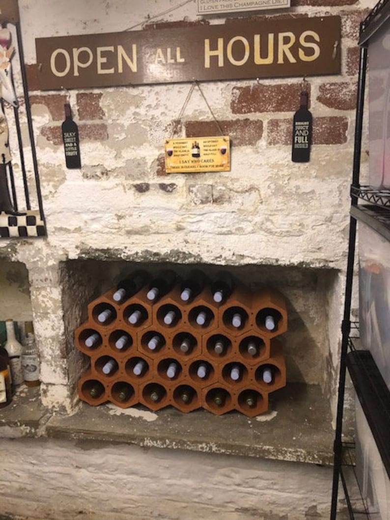 Terracotta Wine Rack - 2 Bottle Storage - Stackable Natural Clay Design ...