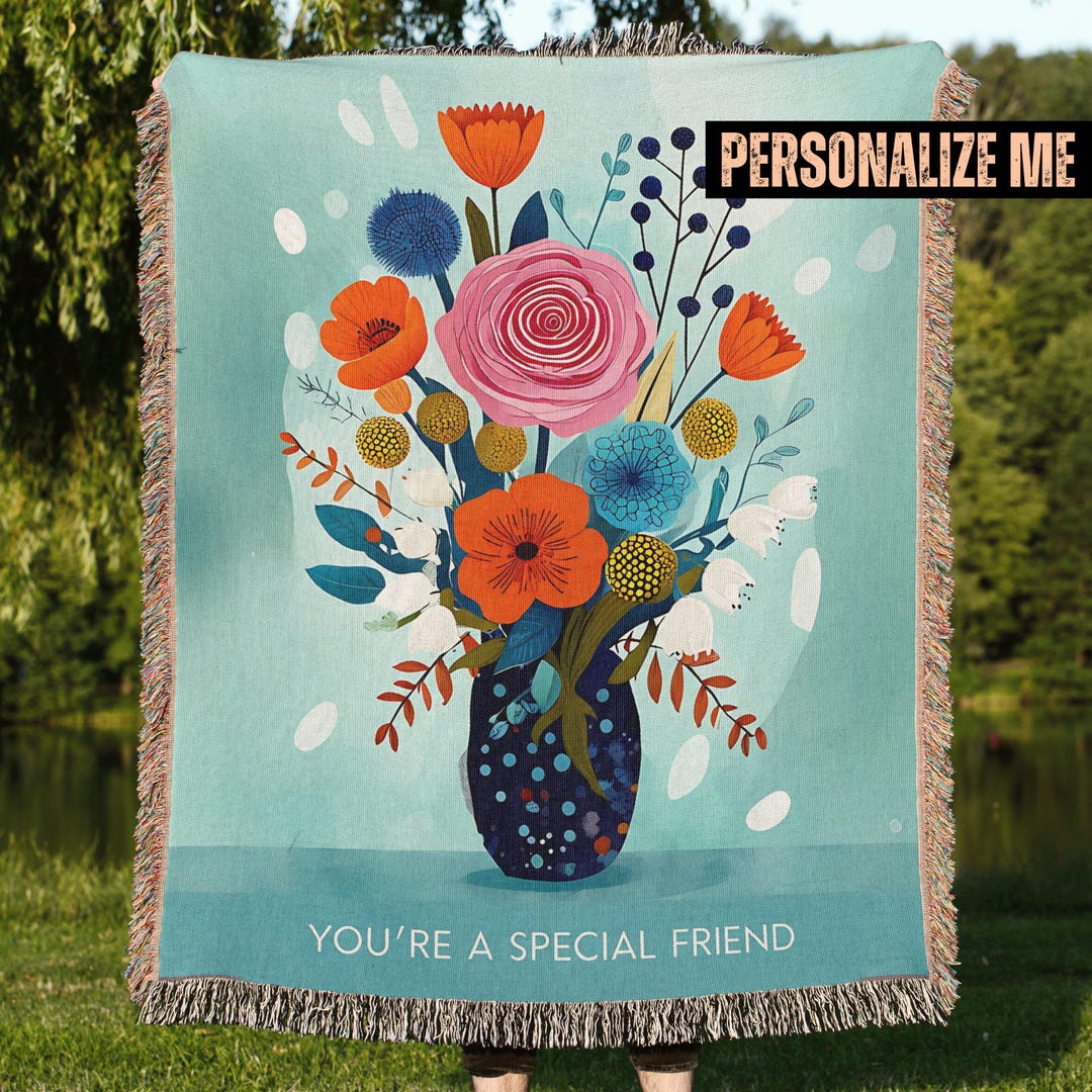 Floral Bouquet Blanket, Youre A Special Friend Blanket, Soft Cozy ...