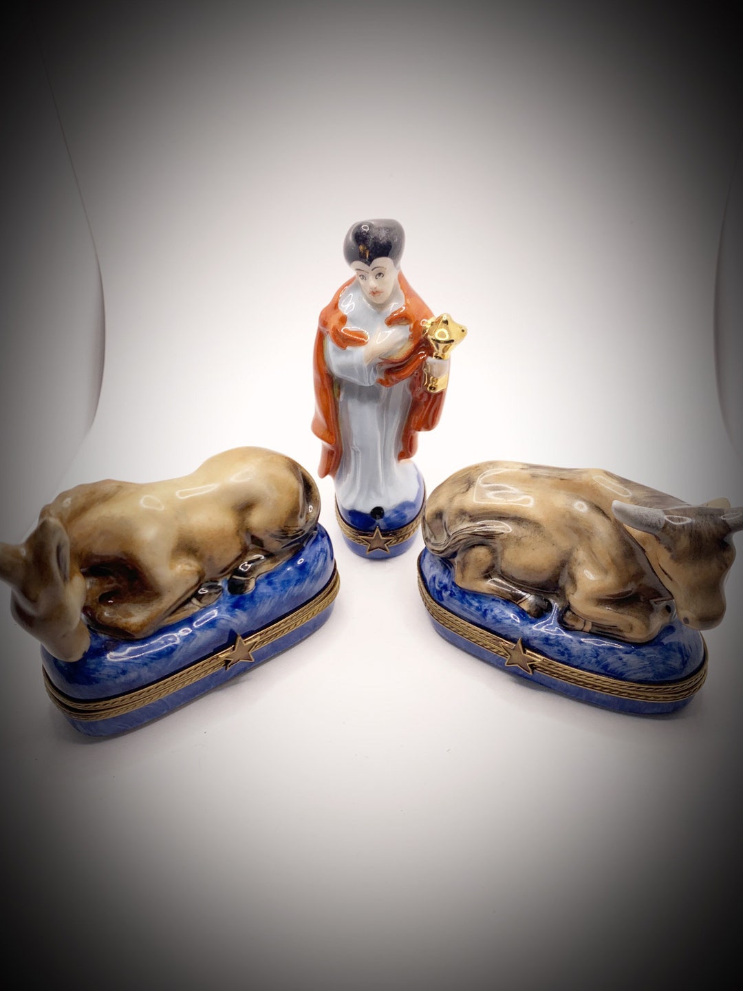 Nativity Set of 3 LIMOGES Peint Main Trinket Box - Etsy