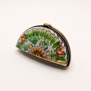 Victorian Fan LIMOGES France Hand Painted Trinket Box - Etsy