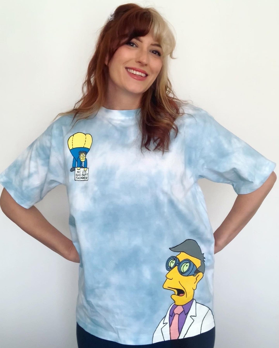 Simpsons Big Butt Skinner Tie-dye T-shirt LARGE - Etsy
