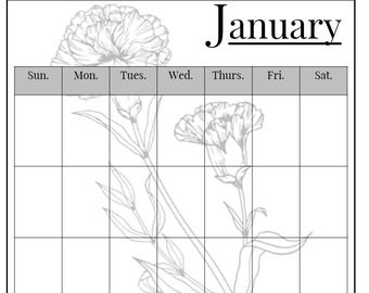 Birth Month Calendar - Etsy