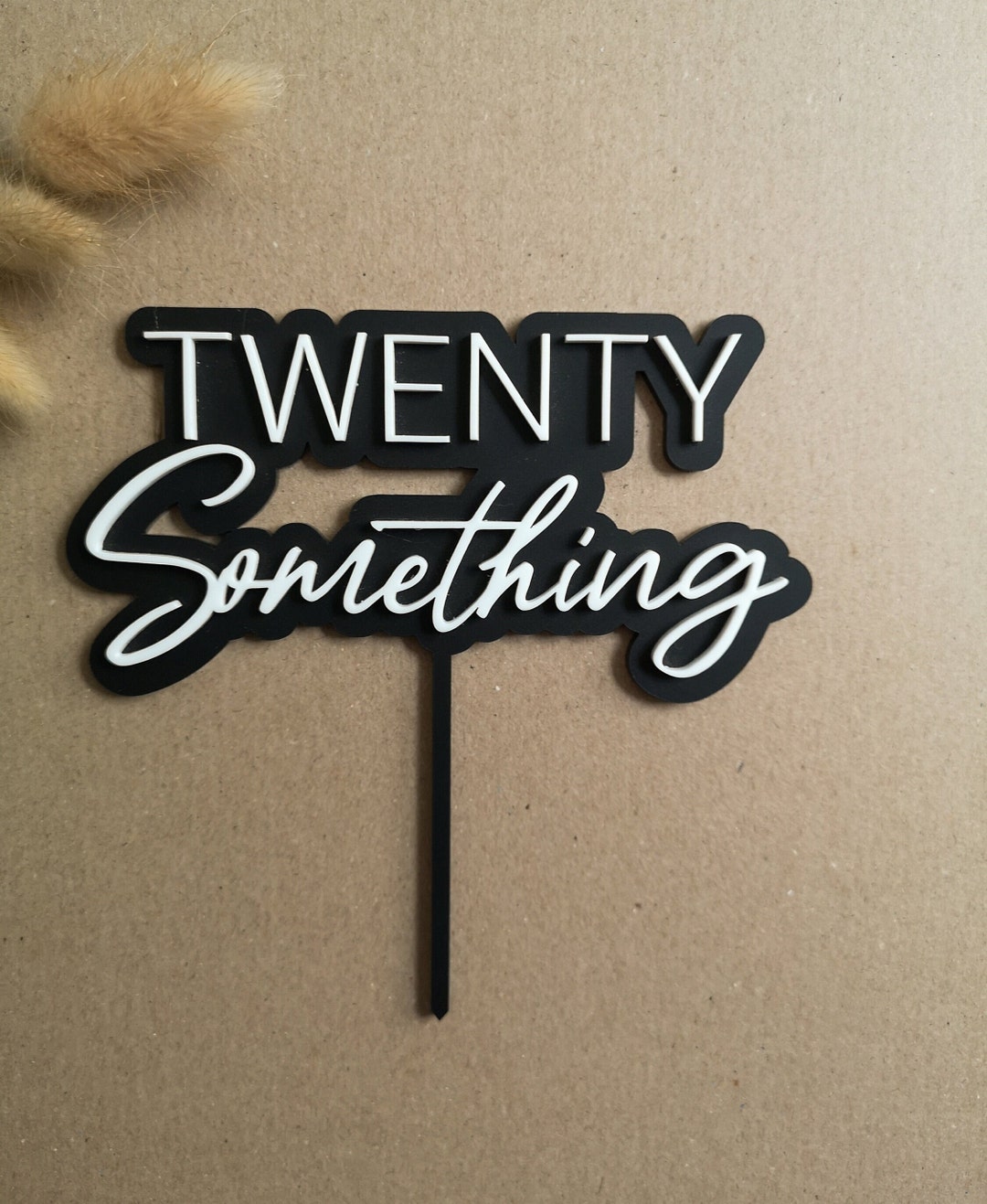 Caketopper Twenty Something, Cake Topper Acrylic Double Layer, Cake ...