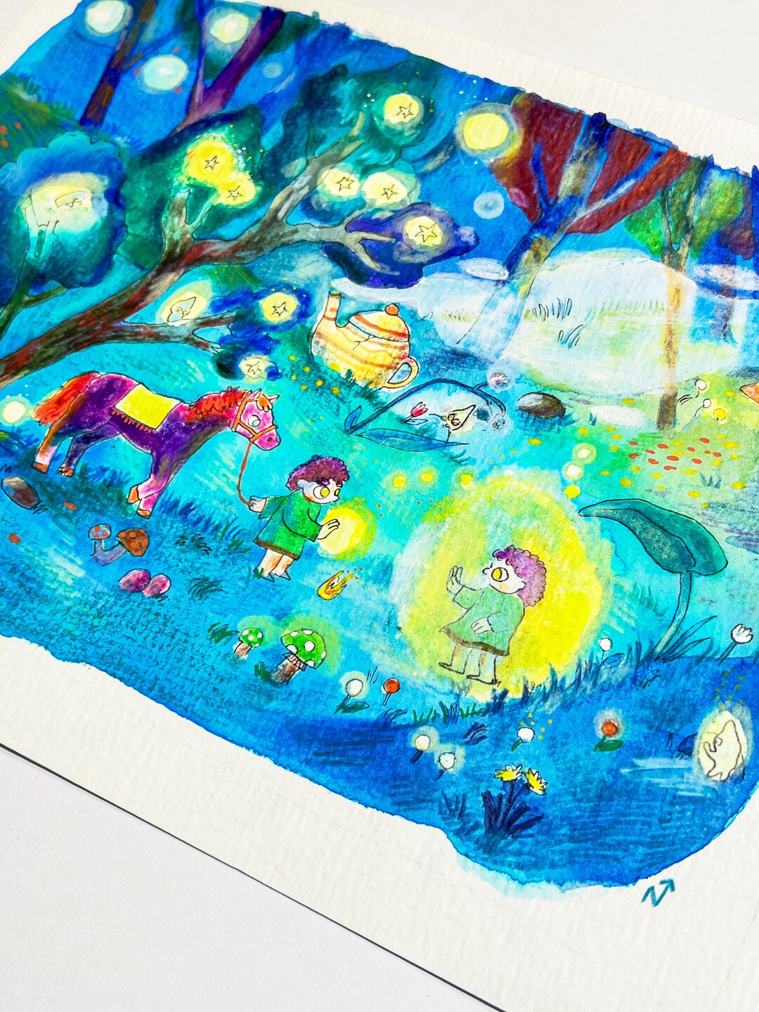 Original Drawing A5 Format the Mystery Watercolor and Colored Pencil - Etsy
