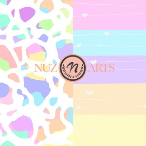 Pastel Rainbow Digital Paper Pack, Pastel Digital Paper Pack, Rainbow ...