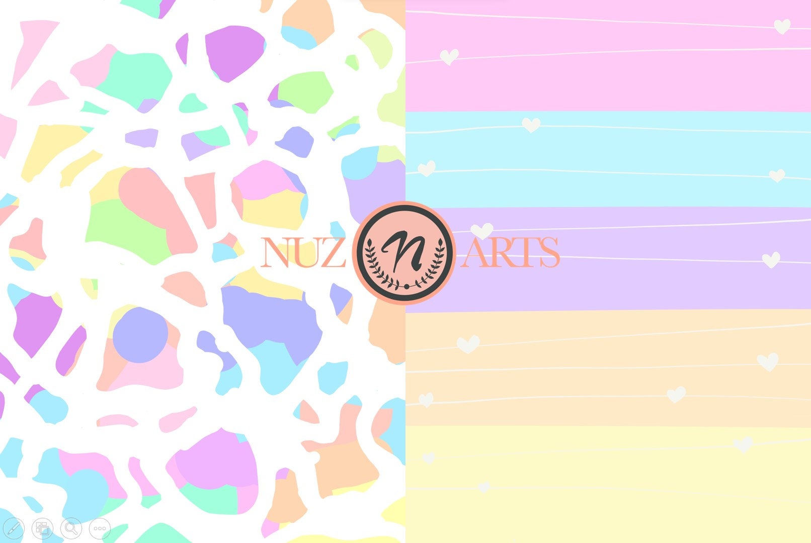 Pastel Rainbow Digital Paper Pack, Pastel Digital Paper Pack, Rainbow ...