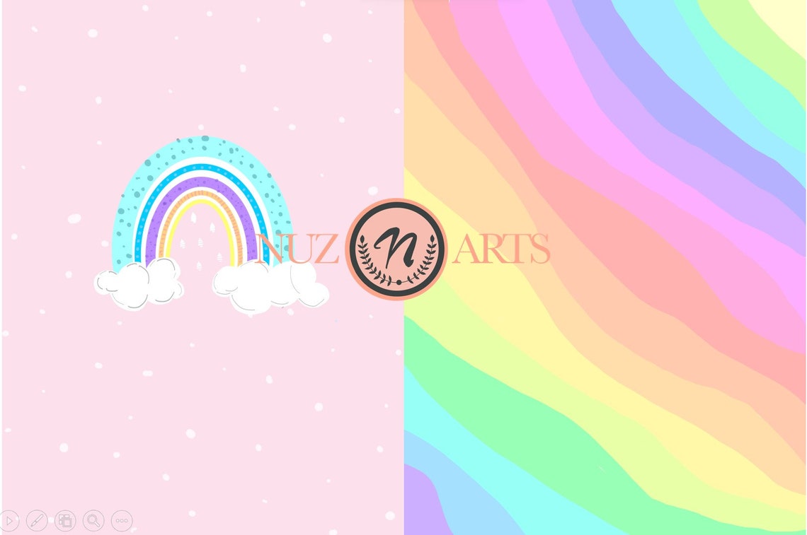 Pastel Rainbow Digital Paper Pack, Pastel Digital Paper Pack, Rainbow ...