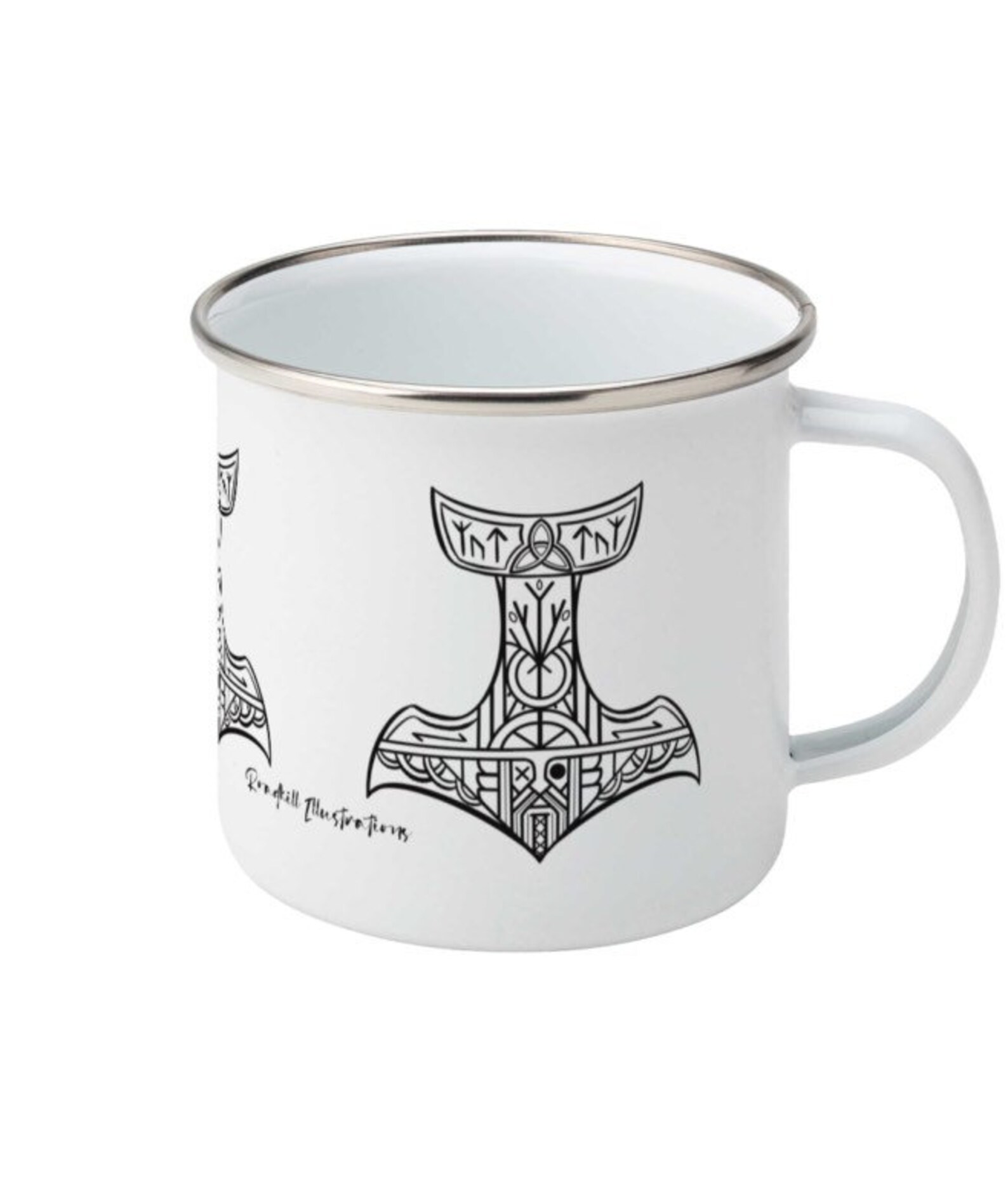 Mjolnir Enamel Mug Thors Hammer Cup Norse Mythology - Etsy