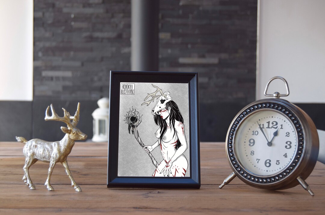 Art Print of a Nordic Witch, Norse Themed Illustration, Comic Style ...