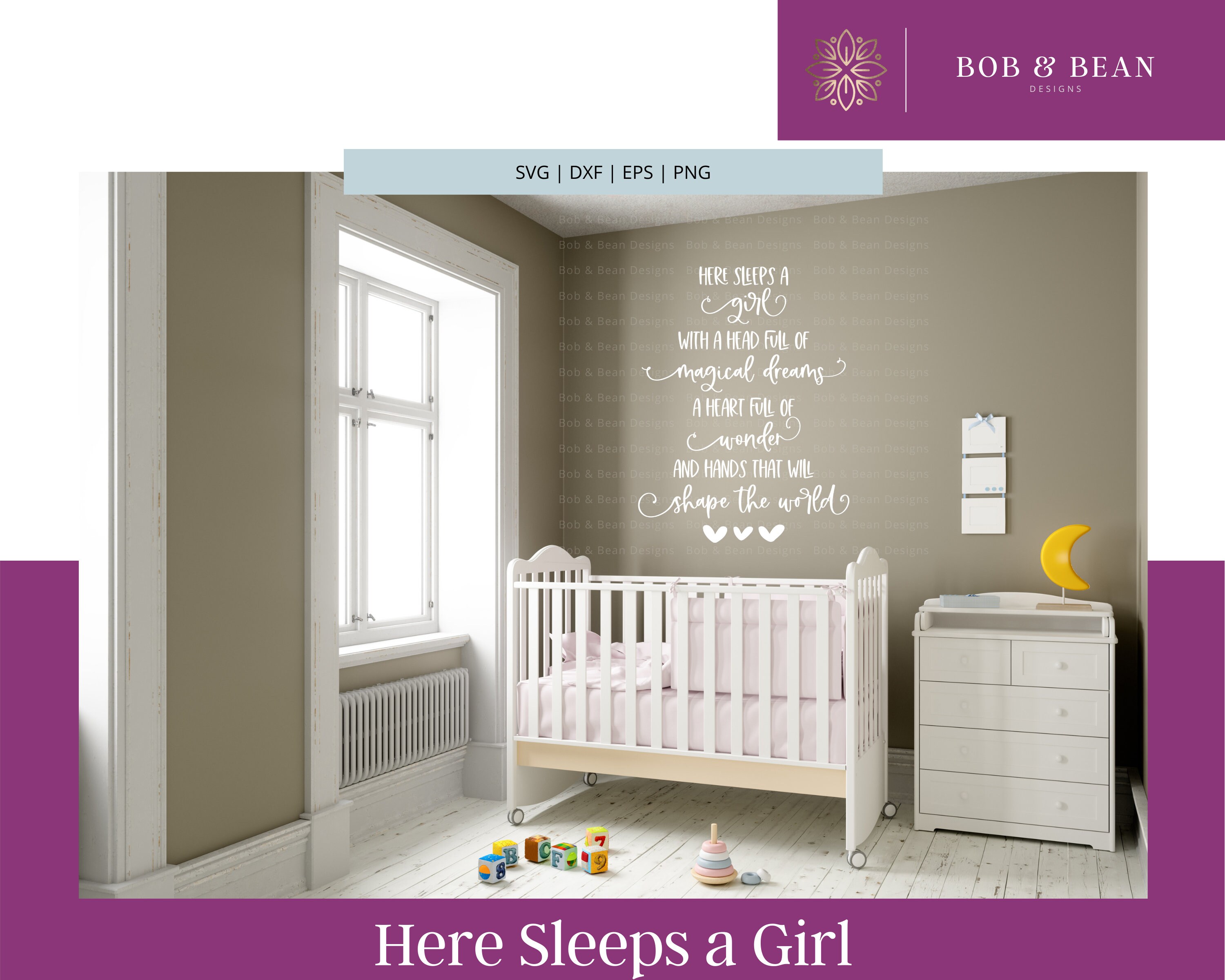 Here Sleeps a Girl SVG Baby Girl SVG Baby Girl Gift Baby | Etsy