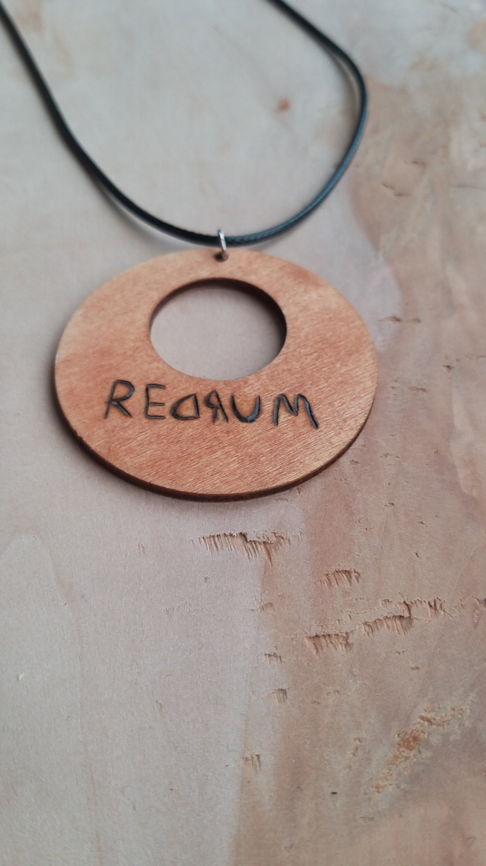 Redrum Pendant Shining Inspired Necklace Hand Burned Wooden Print ...