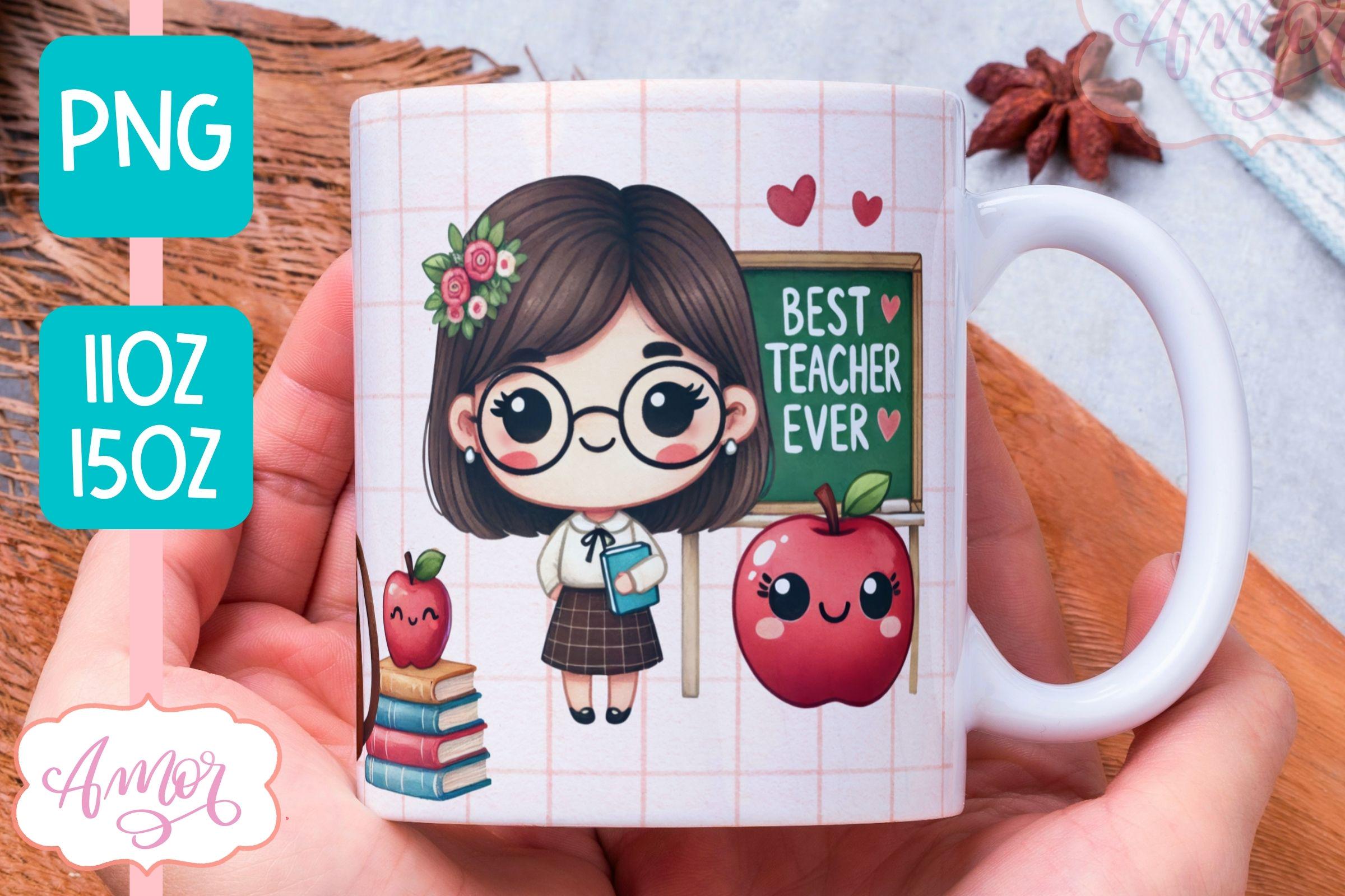 DIGITAL DOWNLOAD Best Teacher Ever Mug Wrap Sublimation PNG Bundle ...