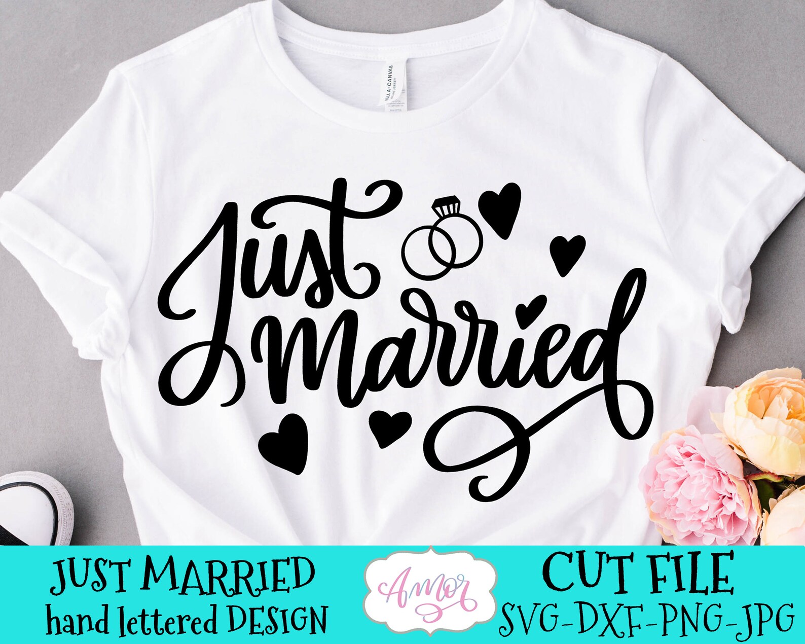 Just married SVG wedding party svg cut file for Cricut | Etsy