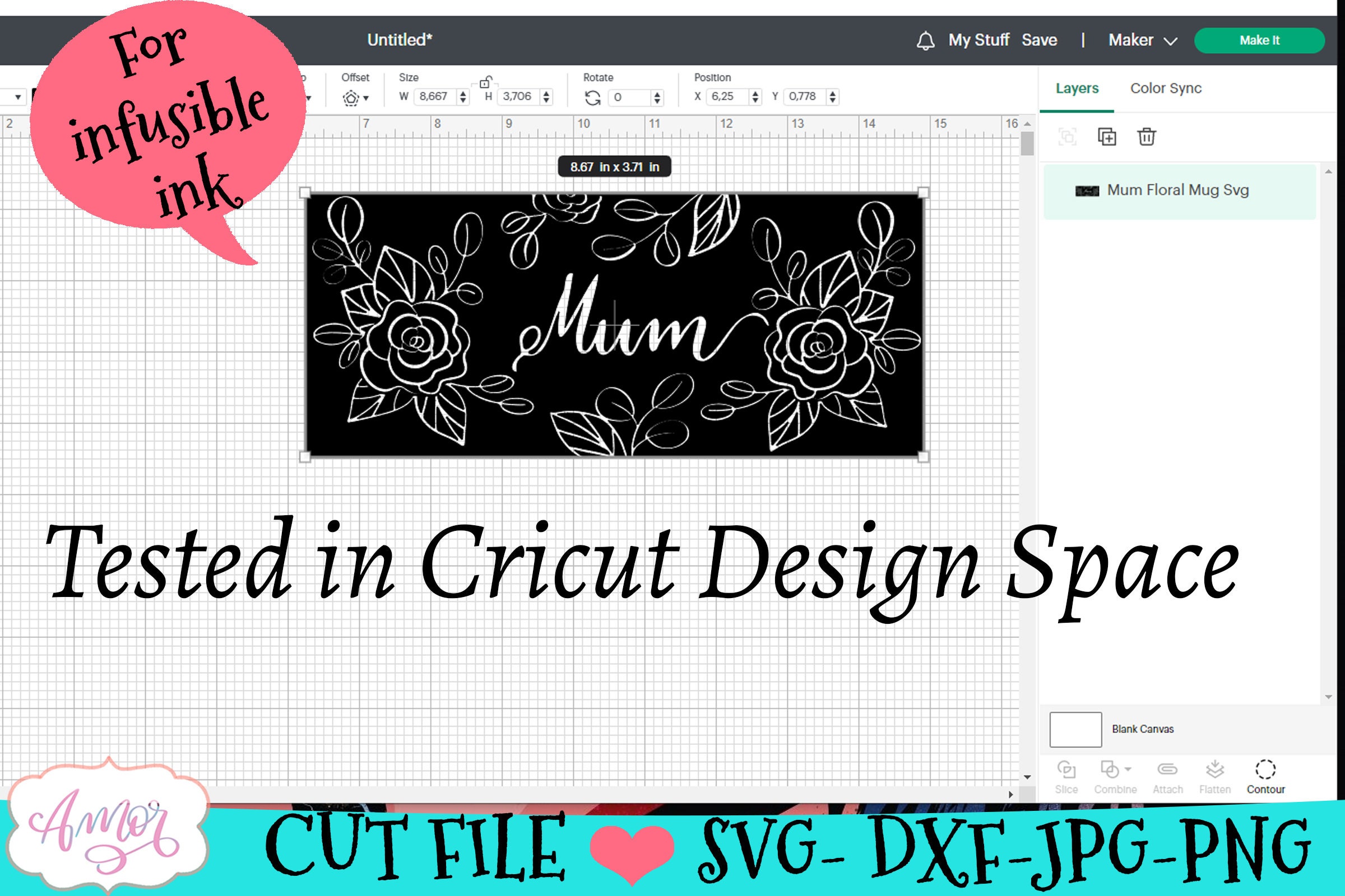 Mum Mug Wrap SVG for Infusible Ink Mother's Day Coffee - Etsy