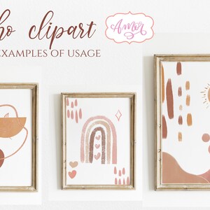 Boho Rainbow Clip Art Bundle, Trendy Png Designs for Sublimation ...